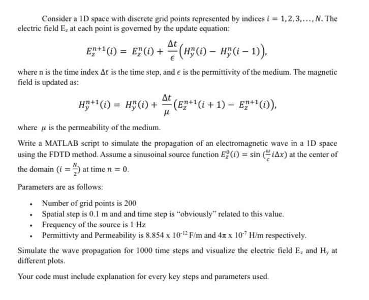 Solved Consider a 1D space with discrete grid points | Chegg.com