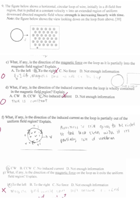 Solved 9. The figure below shows a horizontal, circular loop | Chegg.com