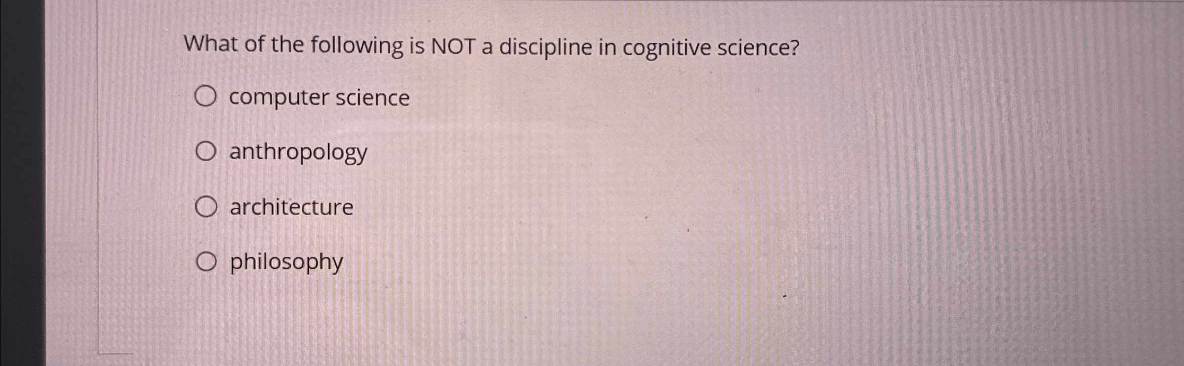 Solved What of the following is NOT a discipline in | Chegg.com
