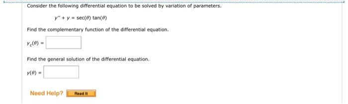 Solved Consider the following differential equation to be | Chegg.com
