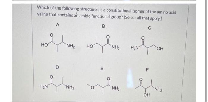 Solved Which of the following structures is a constitutional | Chegg.com