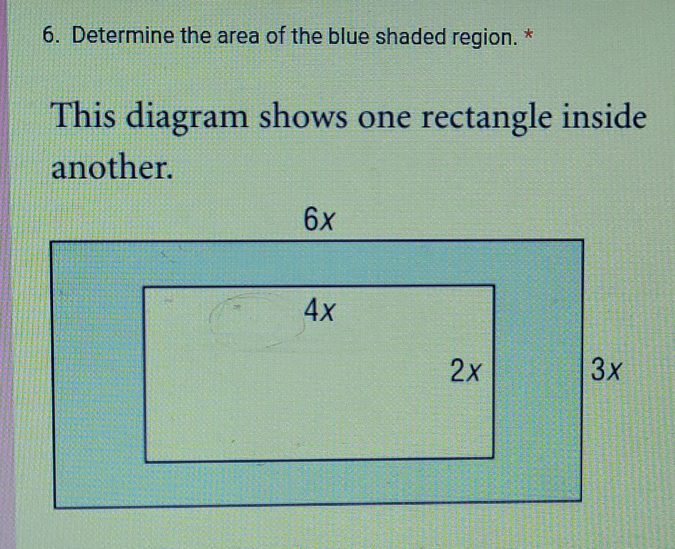 Solved Determine the area of the blue shaded region. *This | Chegg.com