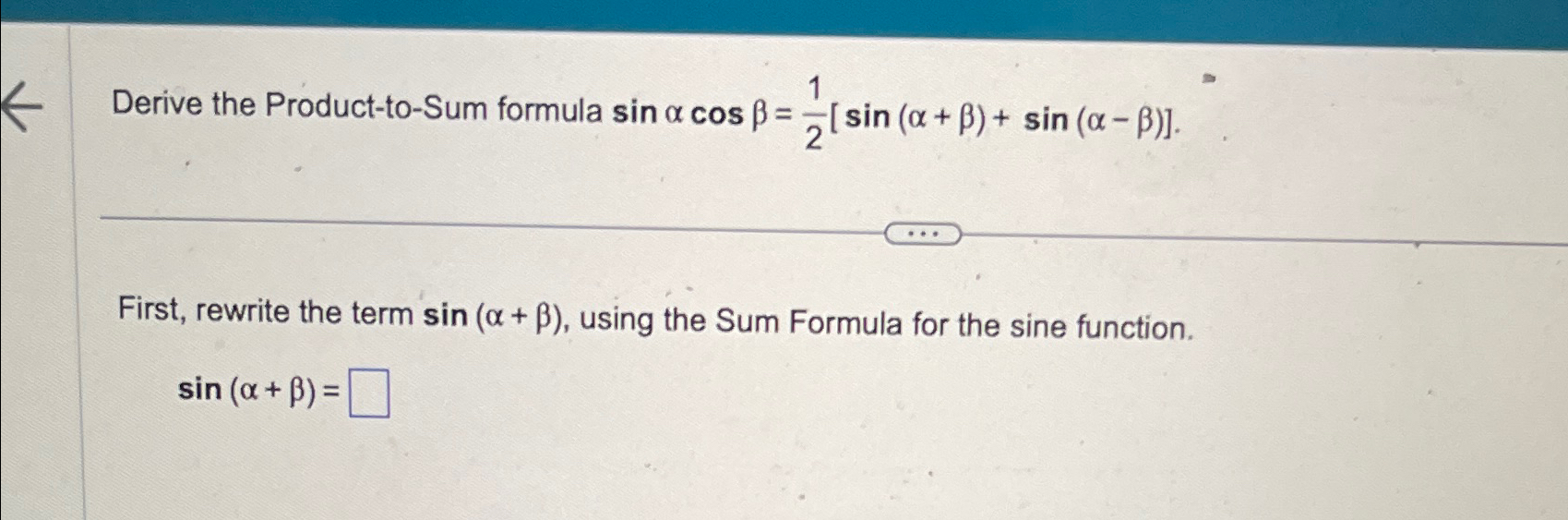 Solved Derive the Product-to-Sum formula | Chegg.com