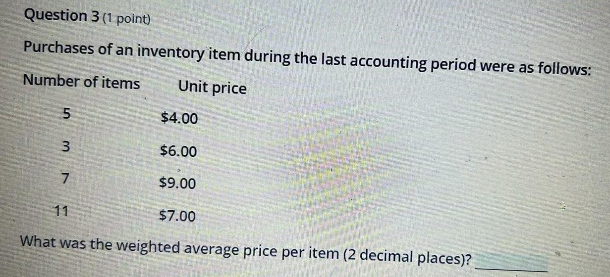 Solved Purchases of an inventory item during the last | Chegg.com