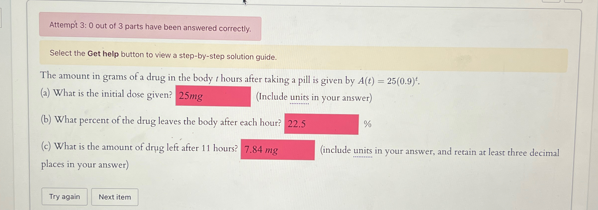 Solved Attempt 3: 0 ﻿out of 3 ﻿parts have been answered | Chegg.com