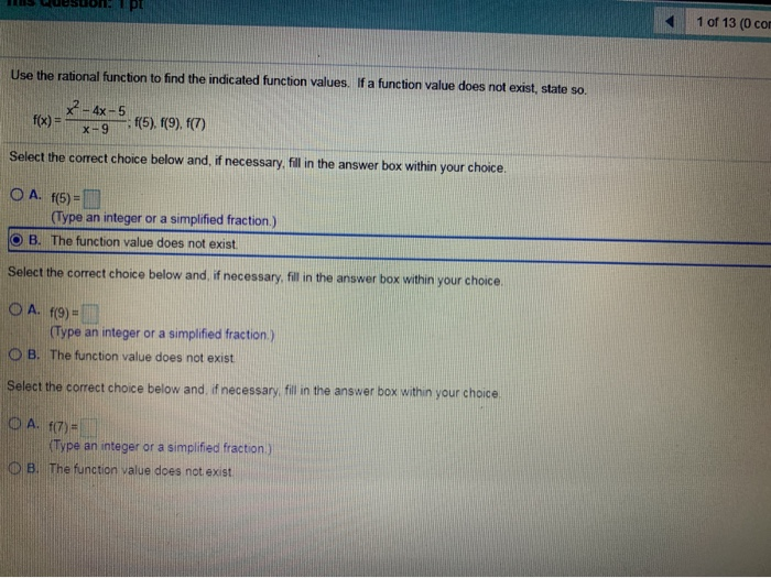 Solved Use the rational function to find the indicated | Chegg.com