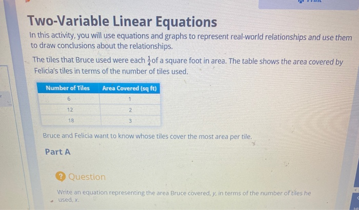 Solved Two-Variable Linear Equations In this activity, you | Chegg.com