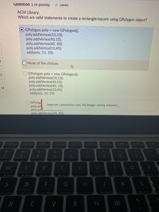 Solved Question 1 (4 points) Savea ACM Library: Which are | Chegg.com