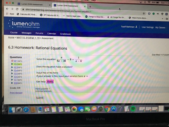 Solved → C !!! Apps Lumen OHM Assessment X Lumen OHM | Chegg.com