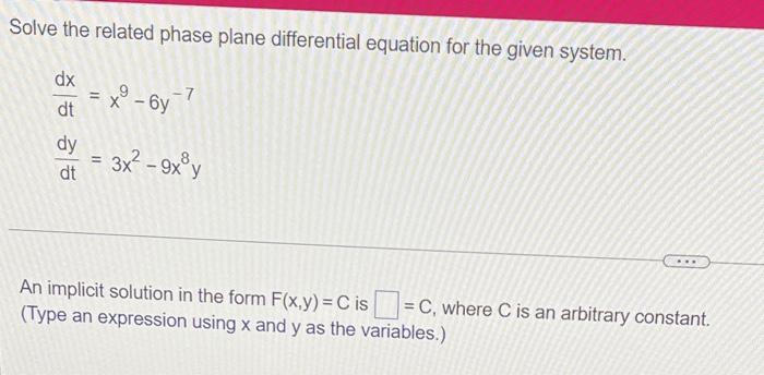 Solved Solve the related phase plane differential equation | Chegg.com