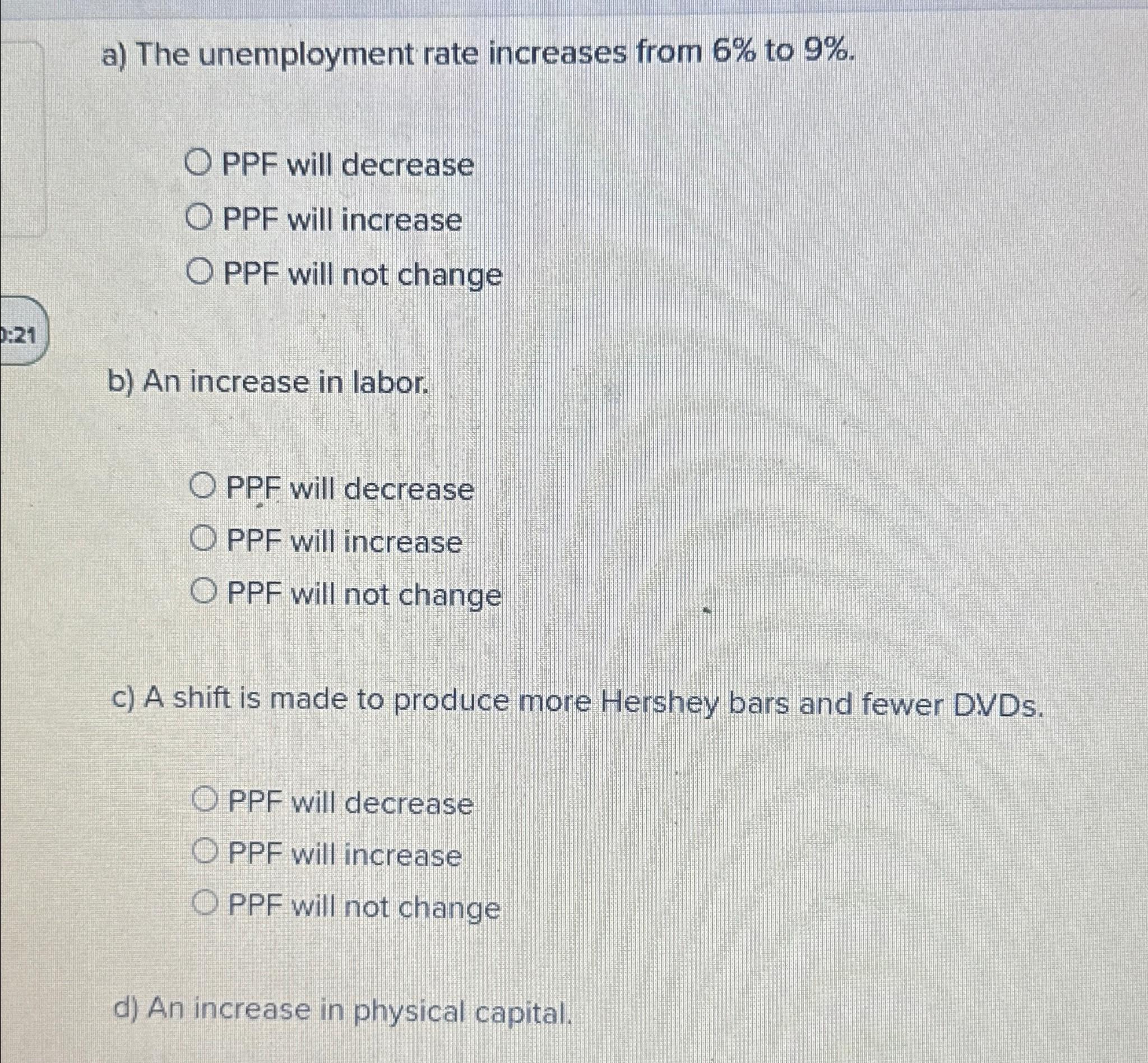 Solved a) ﻿The unemployment rate increases from 6% ﻿to | Chegg.com