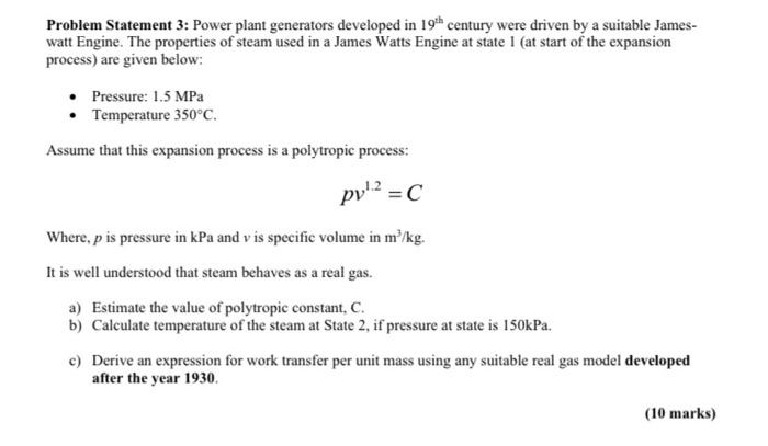 Solved Problem Statement 3: Power plant generators developed | Chegg.com