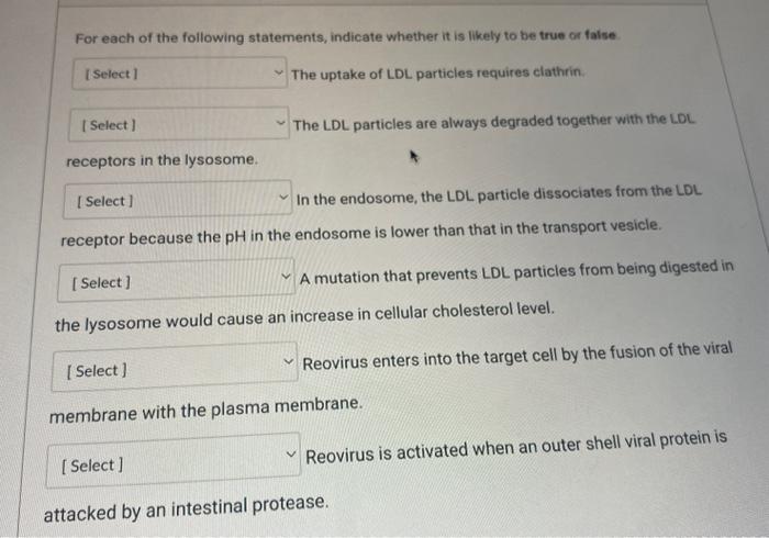 Solved For each of the following statements, indicate | Chegg.com