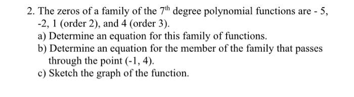 Solved 2. The zeros of a family of the 7th degree polynomial | Chegg.com