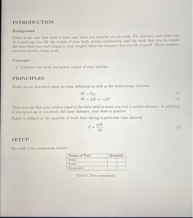 PRINCIPLES Work can be described using its basic | Chegg.com