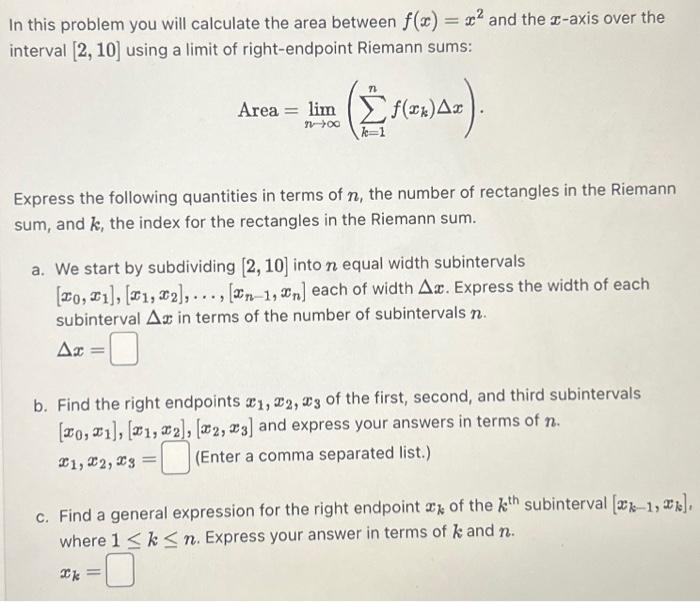Solved In this problem you will calculate the area between | Chegg.com