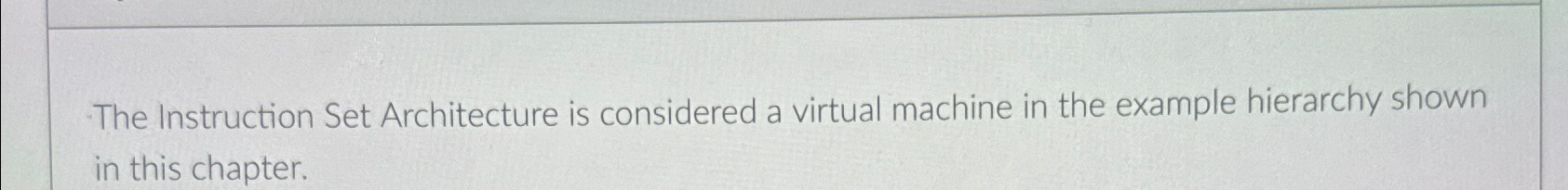 Solved The Instruction Set Architecture is considered a | Chegg.com