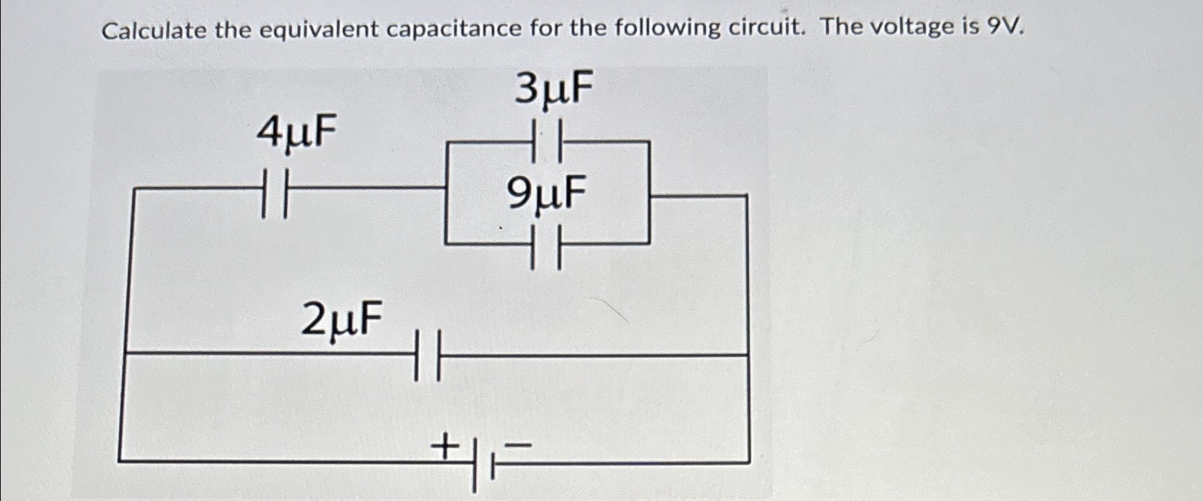 Solved Calculate the equivalent capacitance for the | Chegg.com