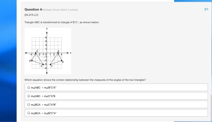 Solved Question 1 Multiple Choice Worth 5 points) (05.07A | Chegg.com