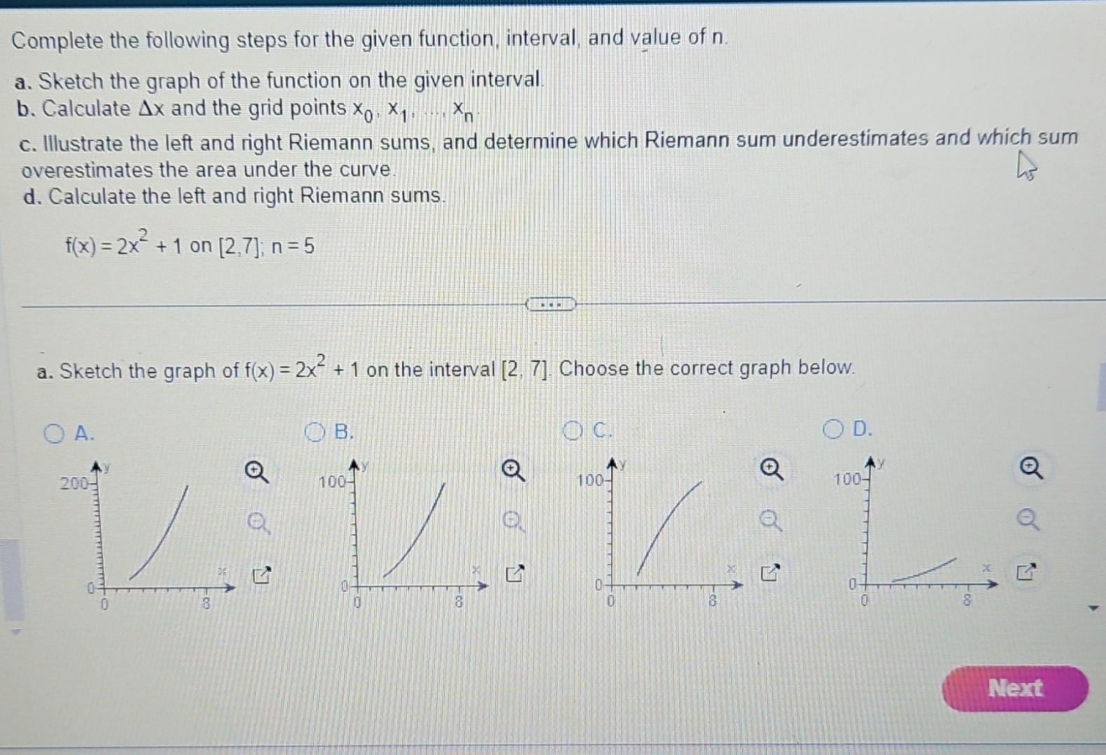 Solved Complete the following steps for the given function, | Chegg.com
