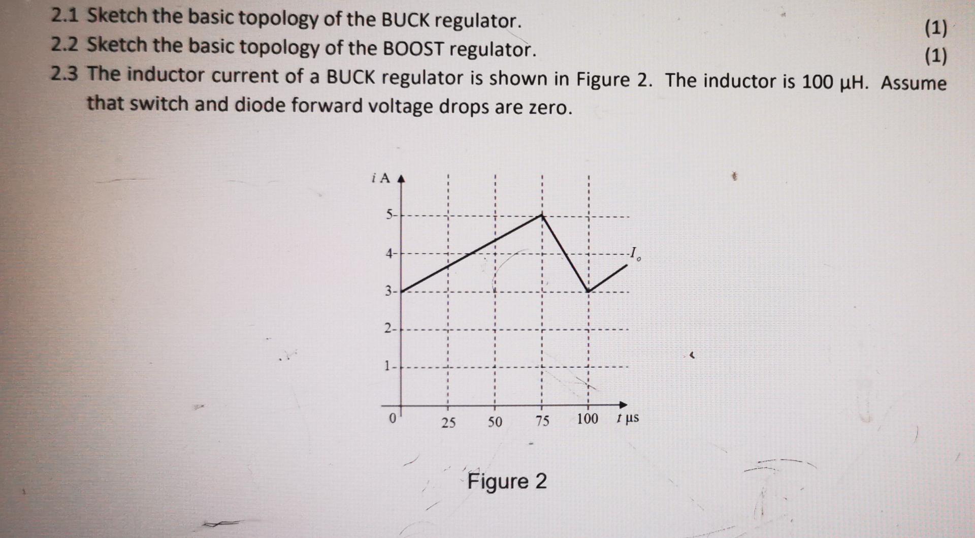Solved 2.1 Sketch the basic topology of the BUCK regulator. | Chegg.com