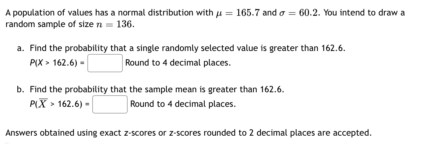 Solved A population of values has a normal distribution with | Chegg.com