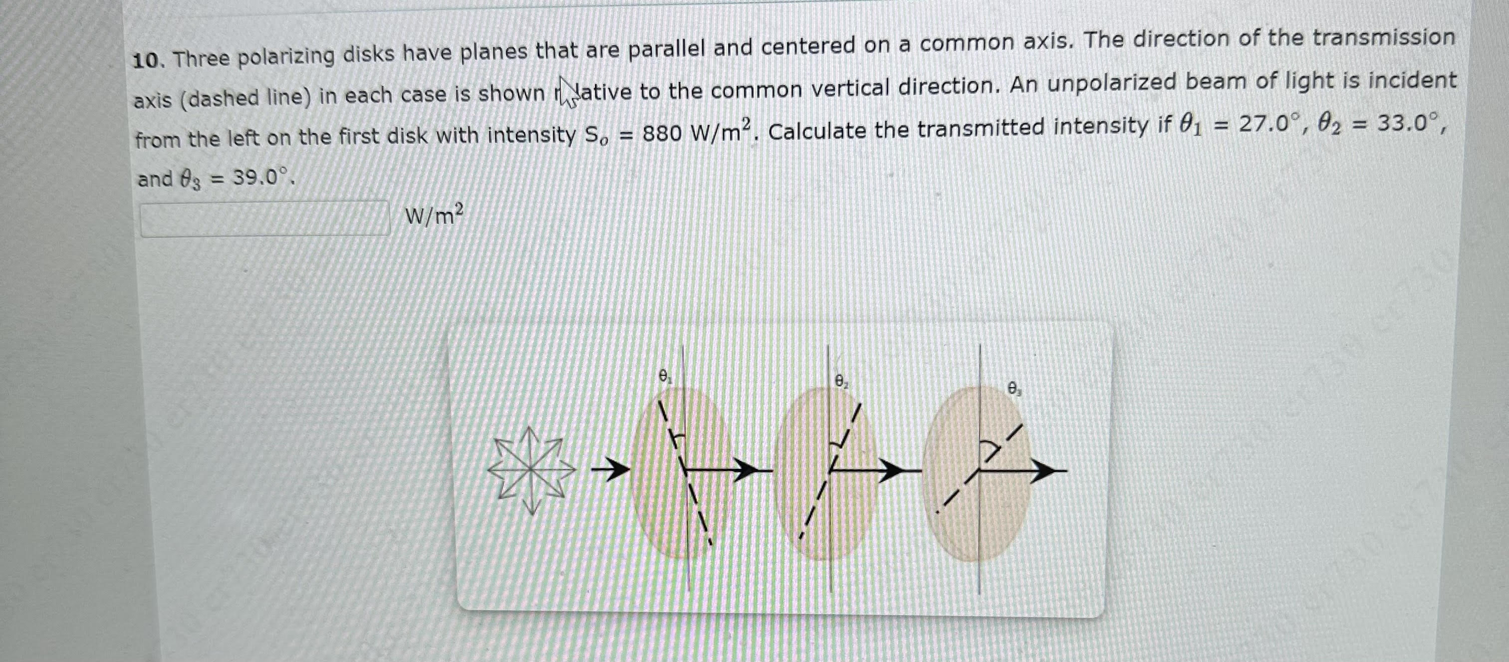 Solved Three polarizing disks have planes that are parallel | Chegg.com