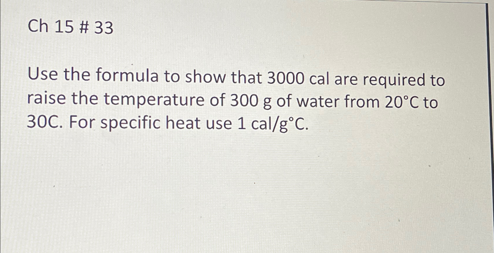 Solved Ch 15 ﻿# 33Use the formula to show that 3000cal are | Chegg.com