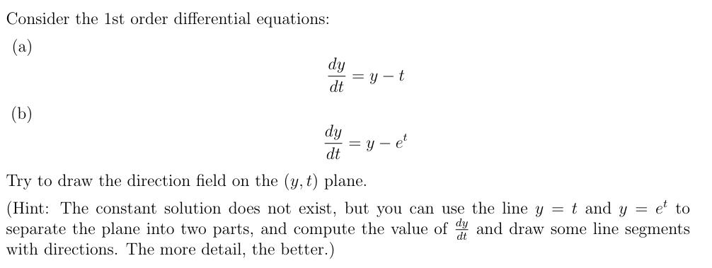 Solved Consider the 1st ﻿order differential | Chegg.com