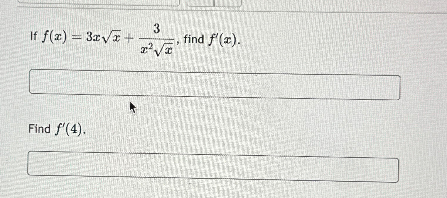 Solved If f(x)=3xx2+3x2x2, ﻿find f'(x) | Chegg.com