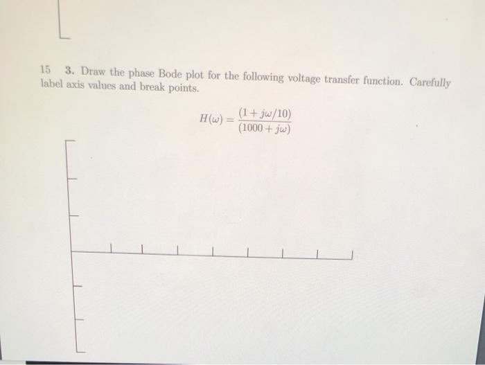 Solved 15 3. Draw the phase Bode plot for the following | Chegg.com