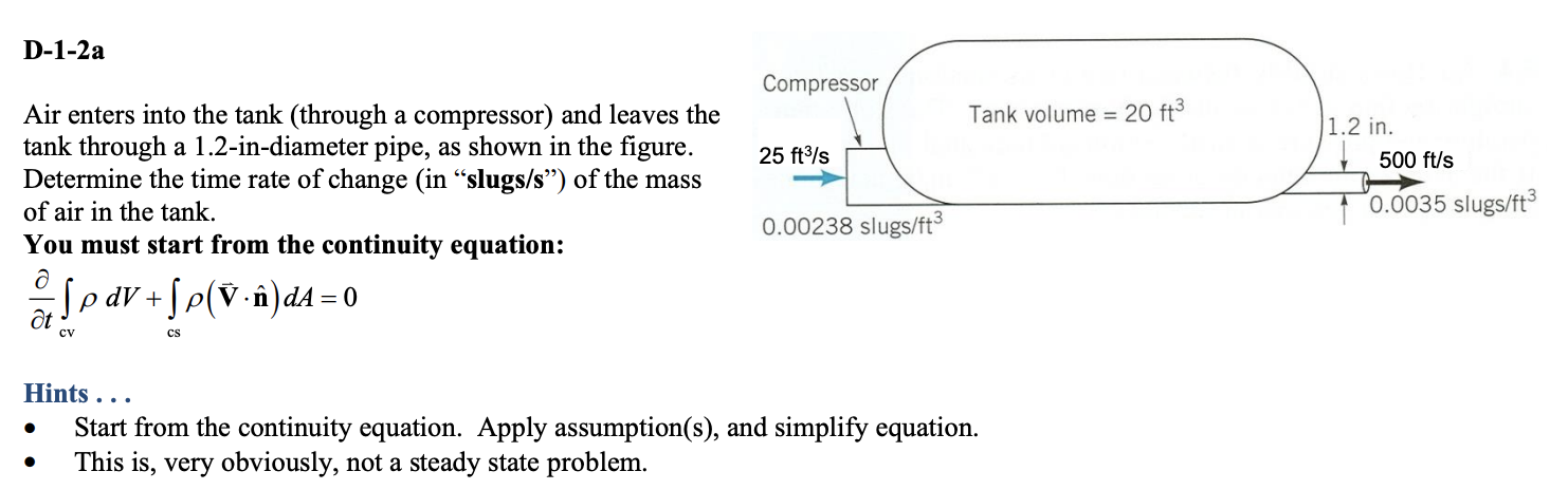 Solved Hints ...Start from the continuity equation. Apply | Chegg.com