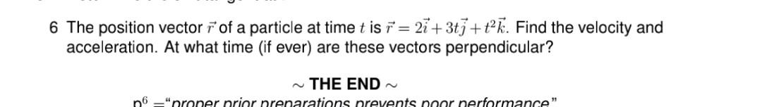 Solved 6 The position vector r of a particle at time t is | Chegg.com