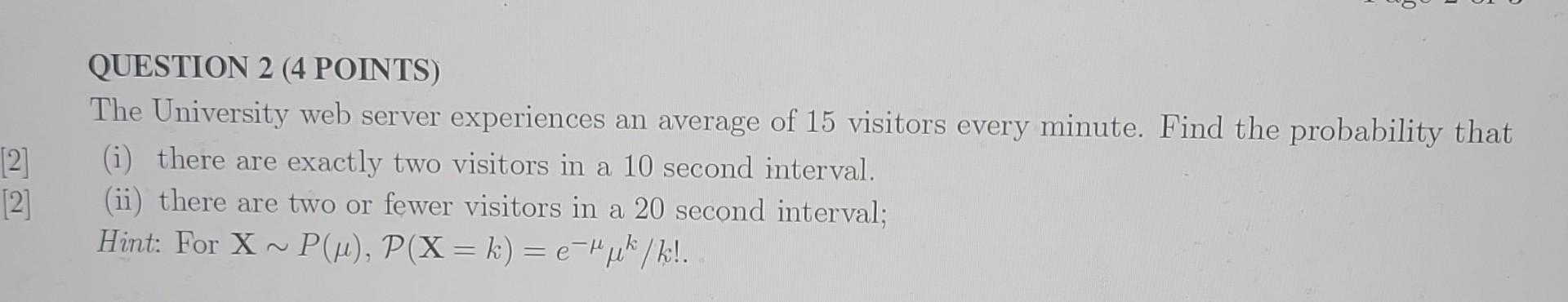 QUESTION 2 (4 POINTS) The University web server | Chegg.com