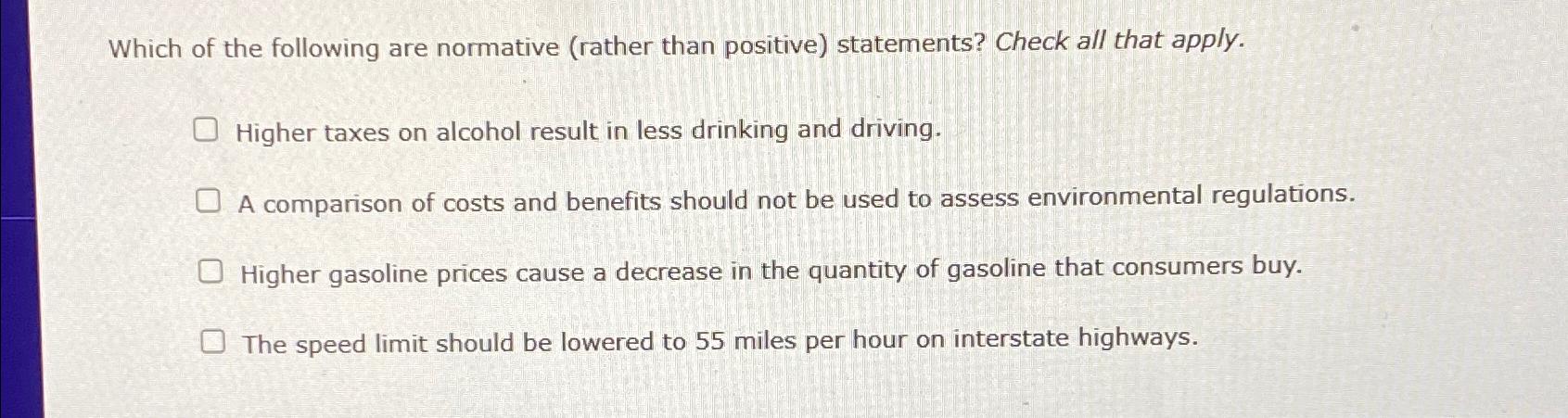 Solved Which of the following are normative (rather than | Chegg.com