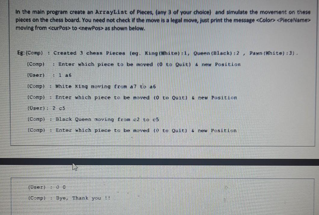 Solved Interfaces Develop A Java Program To Simulate The 0996