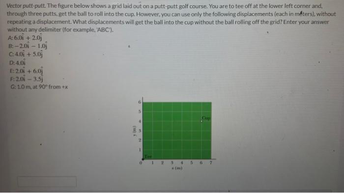 Solved Vector putt-putt. The figure below shows a grid laid | Chegg.com
