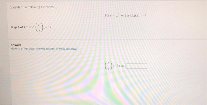Solved Consider the following functions. f(x)=x2+2 and | Chegg.com