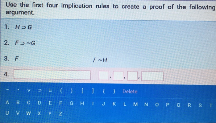 Solved use the first for implication was to create a proof | Chegg.com