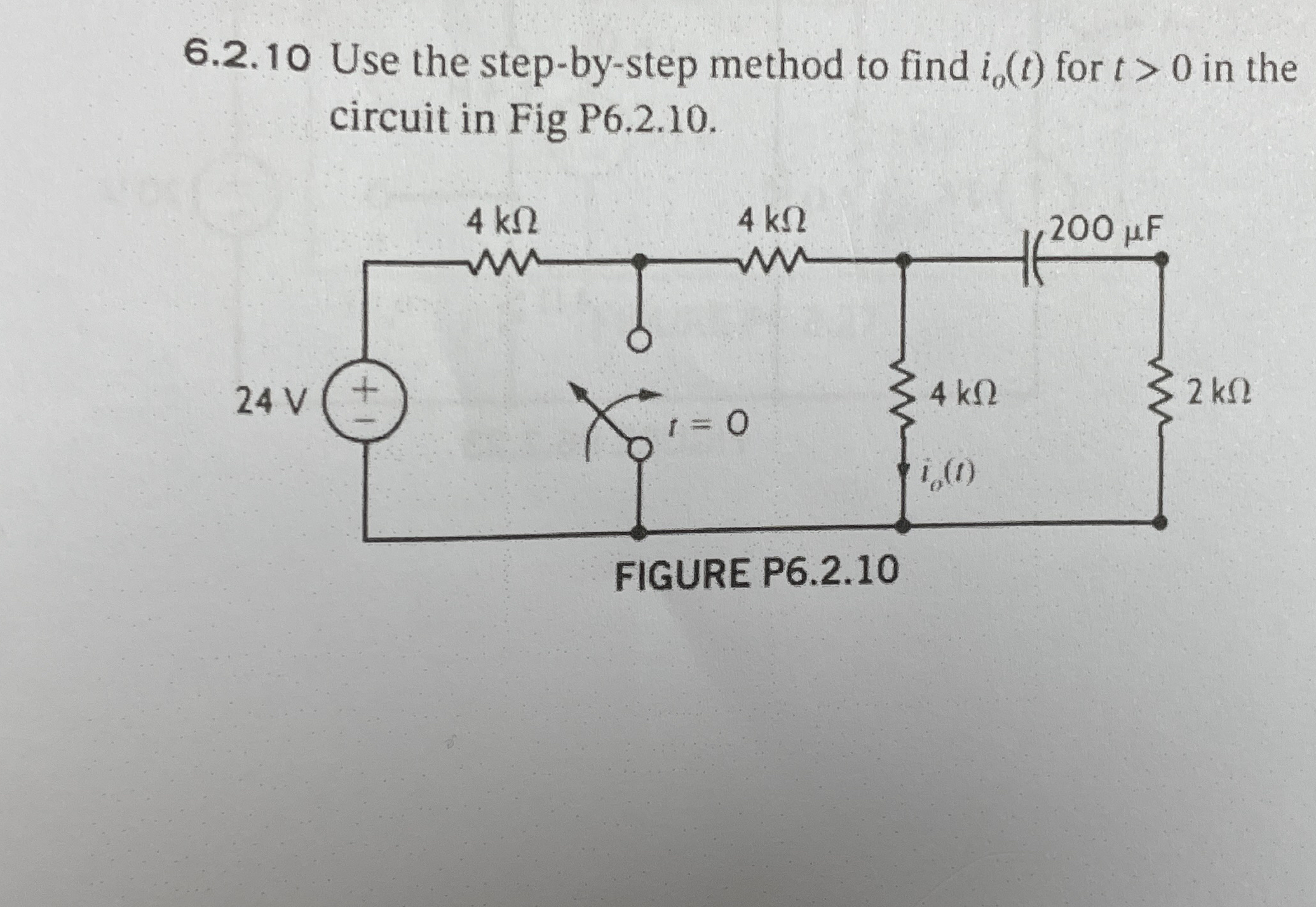 Solved 6.2.10 ﻿Use the step-by-step method to find i0(t) | Chegg.com