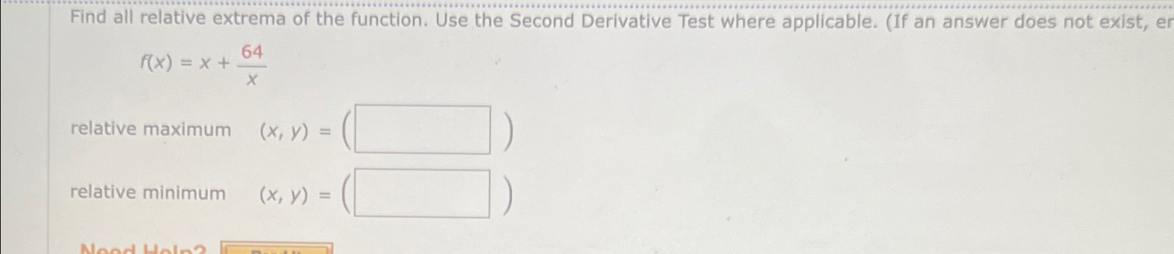 Solved Find all relative extrema of the function. Use the | Chegg.com