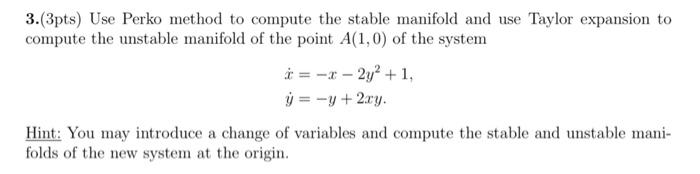 3.(3pts) Use Perko method to compute the stable | Chegg.com