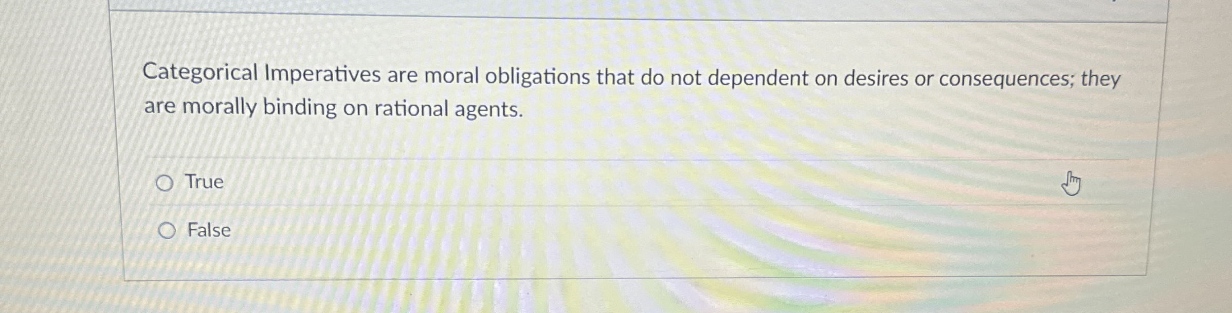 Solved Categorical Imperatives are moral obligations that do | Chegg.com