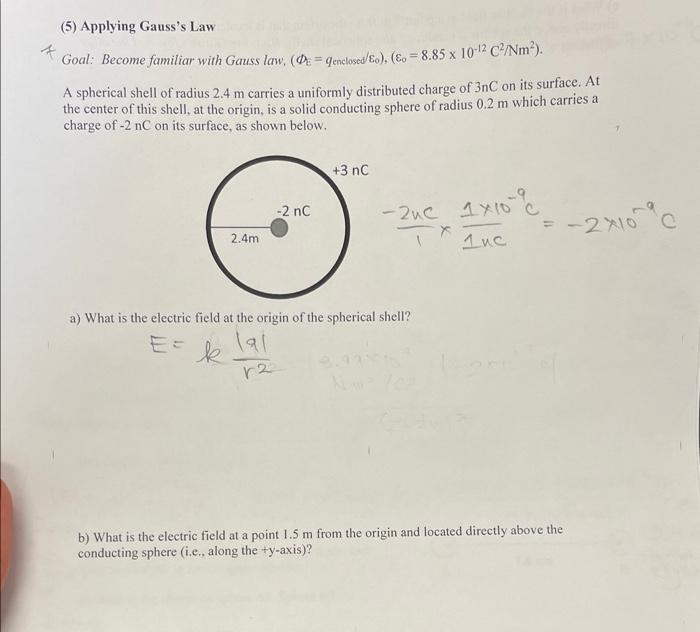 Solved Goal: Become familiar with Gauss law, | Chegg.com
