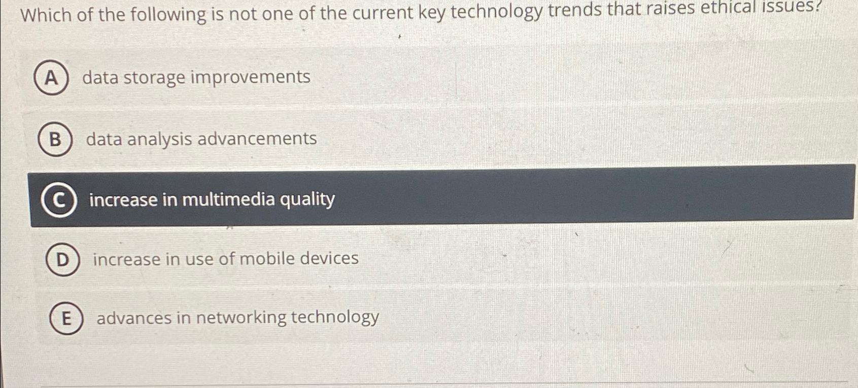 Solved Which of the following is not one of the current key | Chegg.com