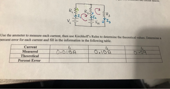Use Kirchhoff's Rules to determine the theoretical | Chegg.com
