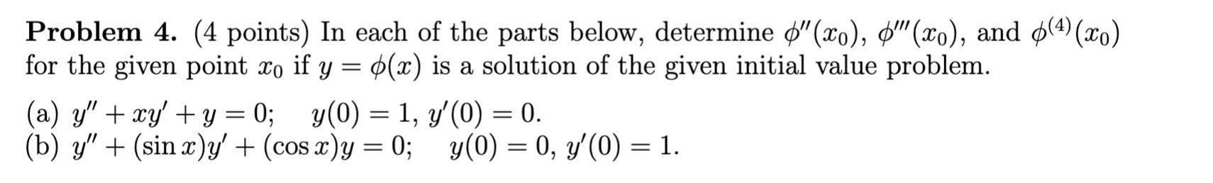 Solved Problem 4. (4 ﻿points) ﻿In each of the parts below, | Chegg.com