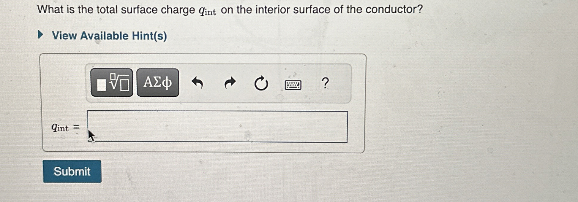 Solved What is the total surface charge qint ﻿on the | Chegg.com
