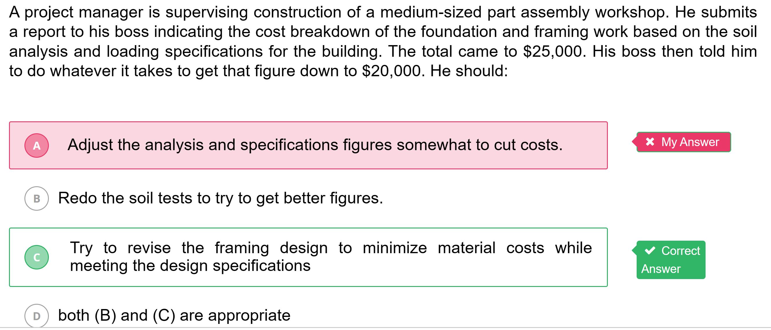 Solved A project manager is supervising construction of a | Chegg.com