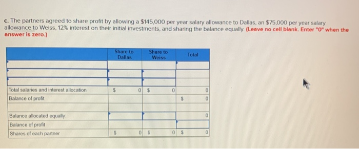 Solved Exercise 11-4 Profit allocation in a partnership LO3 | Chegg.com